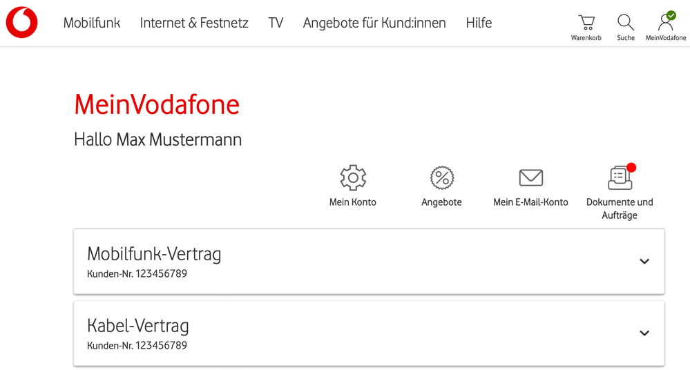 Alles auf einen Blick – in MeinVodafone - Vodafone Community