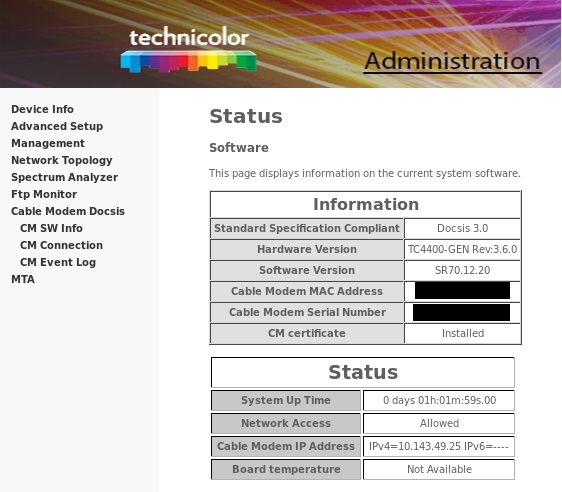Freischaltung Technicolor TC4400 - Vodafone Community
