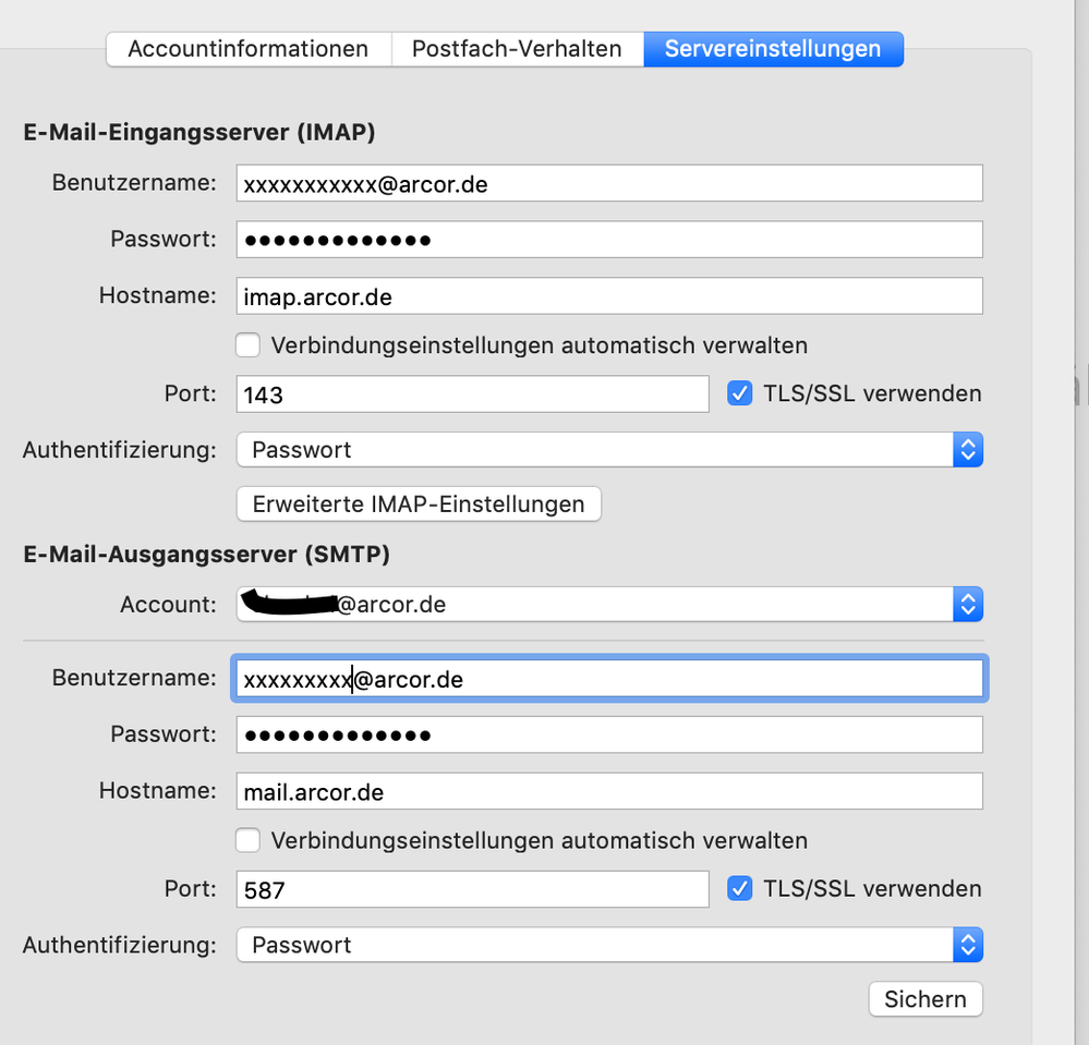 Gelöst: Arcor Email Eingangserver Einstellungen - Vodafone Community