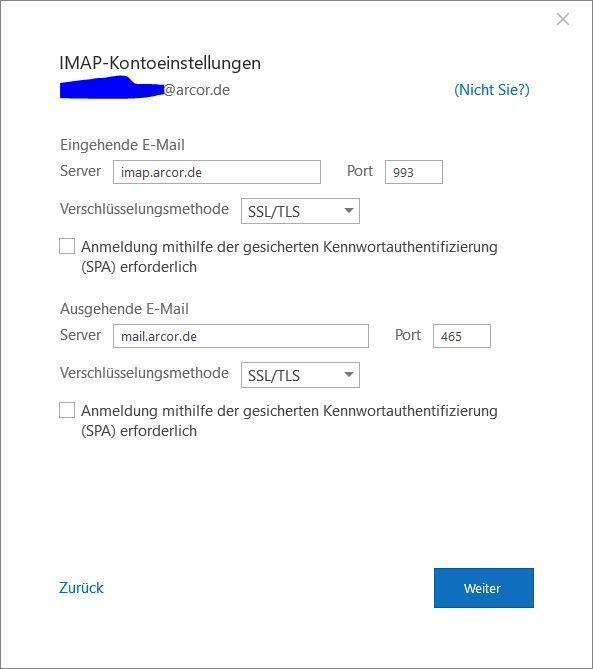 Einrichten eines IMAP-Kontos in Outlook 2016 schlä... - Vodafone Community